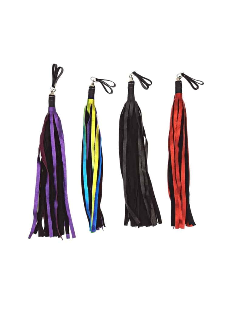 Metallic Leather Floggers, w/Fingerloops (Available in multiple ...