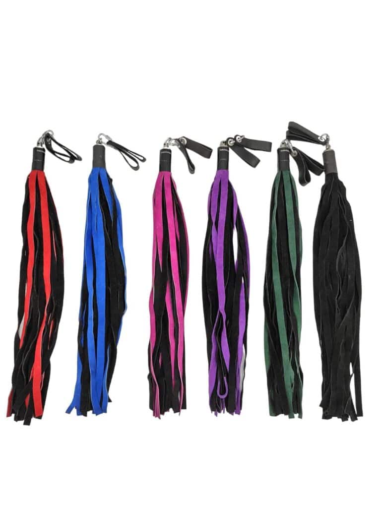 Suede Leather Floggers, w/Fingerloops (Available in 6 silky colors ...